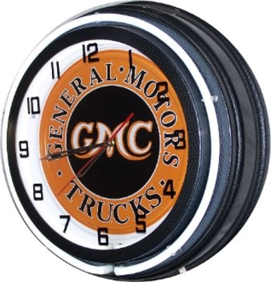 Detail: Chevy Parts » Clock White Neon GMC Truck