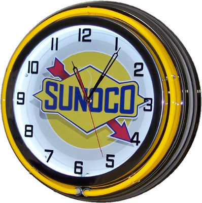 Detail: Chevy Parts » Clock-Yellow Neon Sunoco Gas