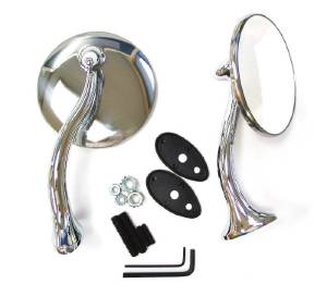 Detail: Chevy Parts » Exterior Rear View Mirror, Stainless 4" "Swan ...