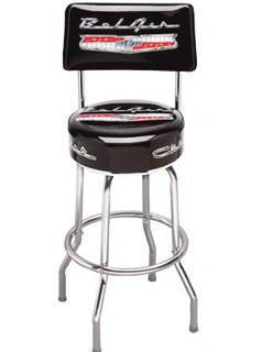 Detail: Chevy Parts » Bar Stool With Bel Air Logo -Swivel With Backrest